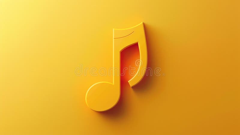 Simple Yellow Musical Note on a Yellow Background. Suitable for Music ...