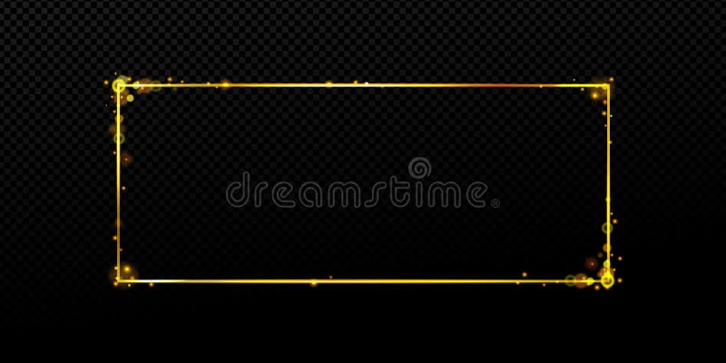 Simple Yellow Rectangular Frame with Sparkles Png Stock Vector ...