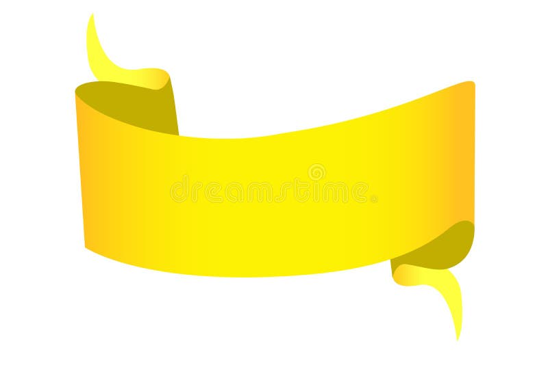 Simple Yellow Ribbon, at White Background Stock Vector - Illustration ...