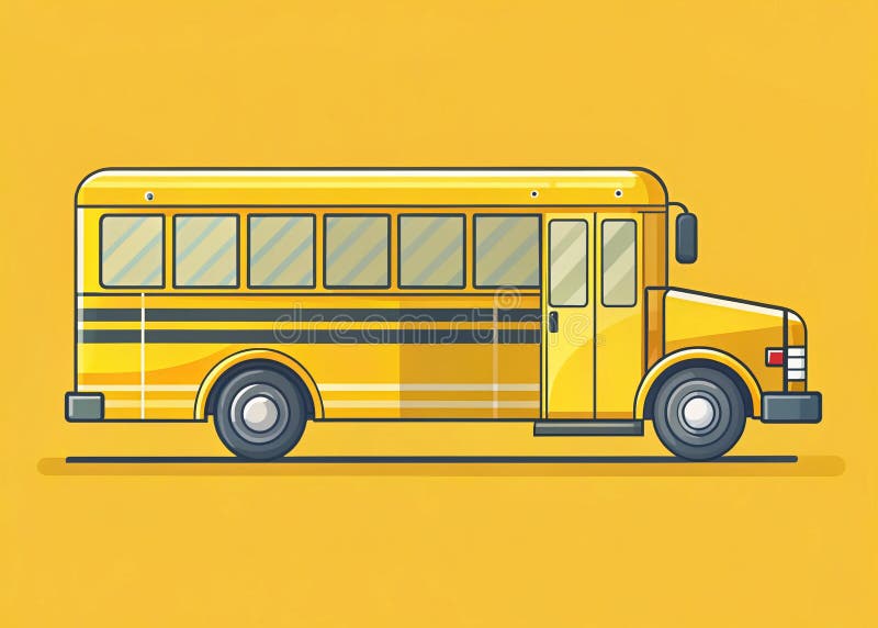 Simple Yellow School Bus Illustration a Minimalist Design for ...