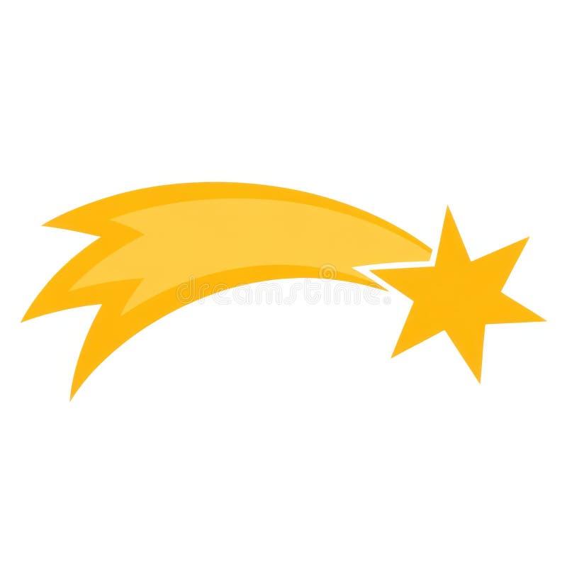 Simple Yellow Shooting Star on White Stock Illustration - Illustration ...