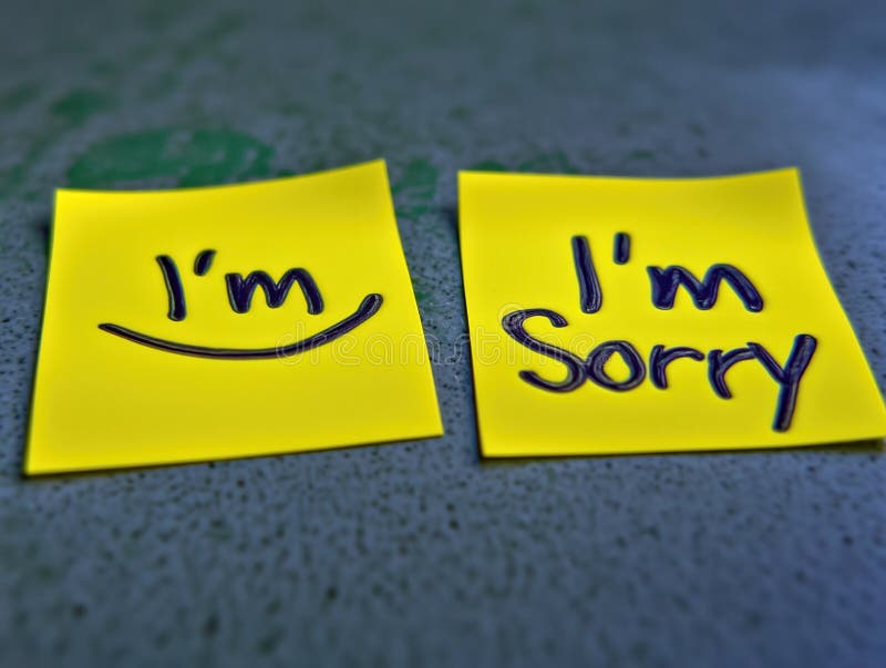 Simple Yellow Sticky Notes Convey Heartfelt Apologies with a Smiley ...