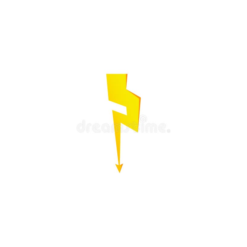 Simple Yellow Thunderbolt Icon. Thunder, Bolt and High Voltage Sign ...