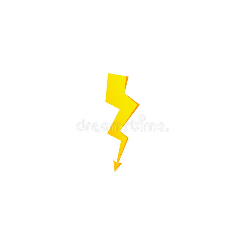 Simple Yellow Thunderbolt Icon. Thunder, Bolt and High Voltage Sign ...