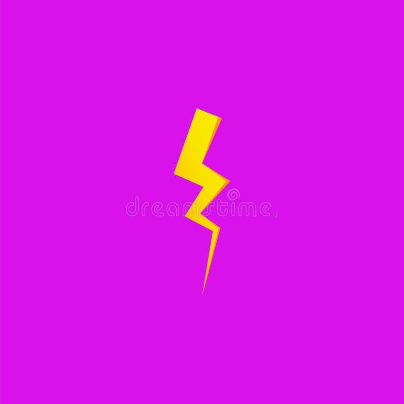 Simple Yellow Thunderbolt Icon. Thunder, Bolt and High Voltage Sign ...