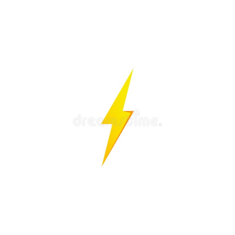 Yellow Thunderbolt, Flash of Lightning. Symbol of Energy and Power ...