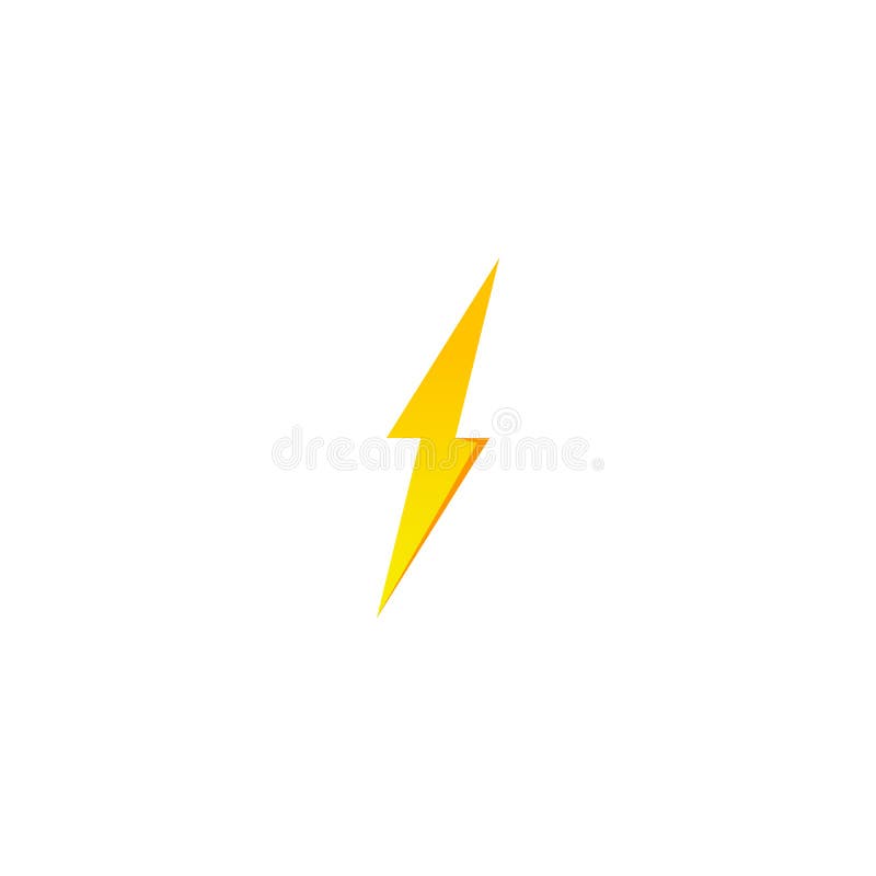 Simple Yellow Thunderbolt Icon. Thunder, Bolt and High Voltage Sign ...