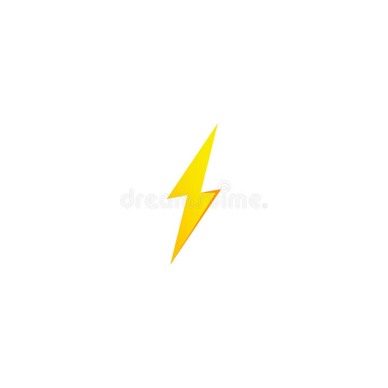 Simple Yellow Thunderbolt Icon. Thunder, Bolt and High Voltage Sign ...