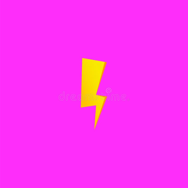 Simple Yellow Thunderbolt Icon. Thunder, Bolt and High Voltage Sign ...