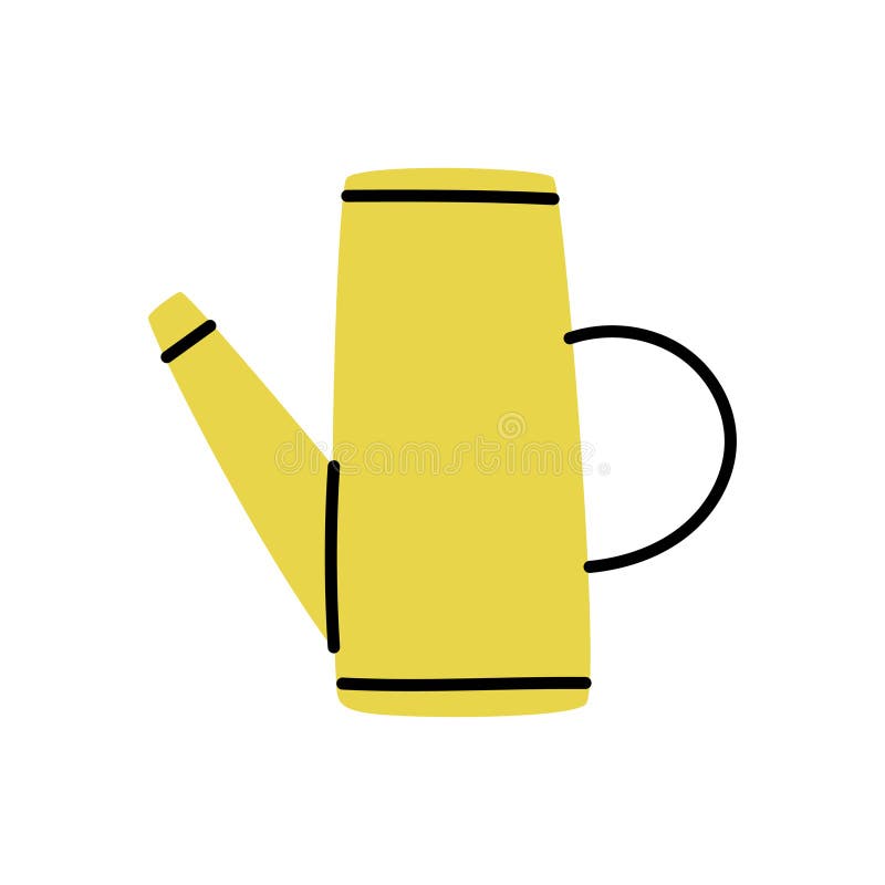 Simple Yellow Watering Can. Cartoon Flat Vector Illustration. Stock ...