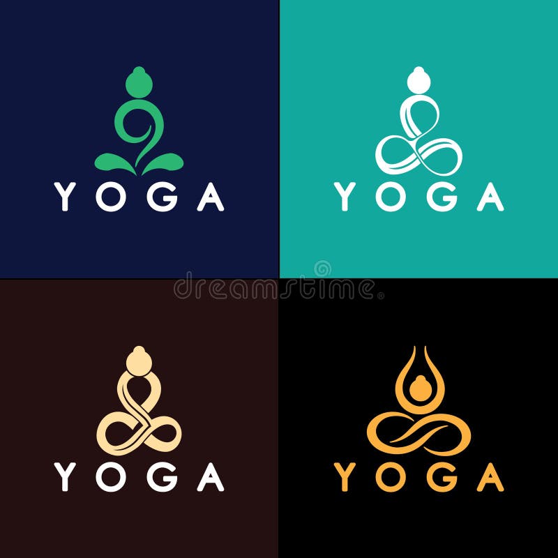 Simple Yoga Logo Icon Vector Design Template Stock Vector ...