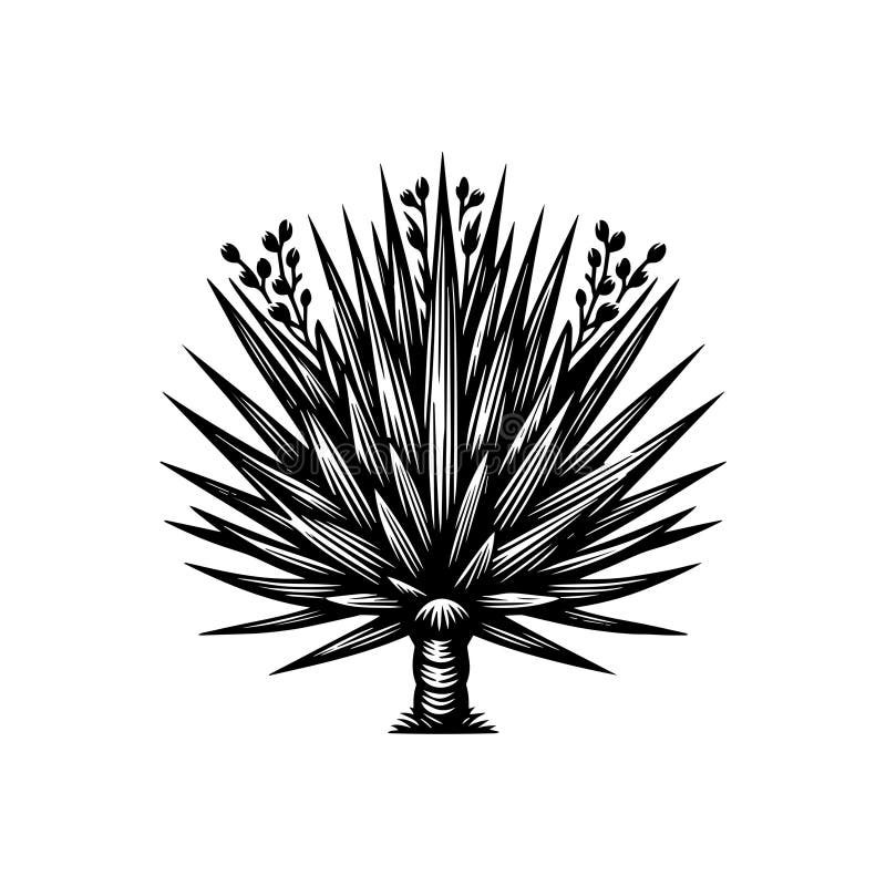 Simple Yucca Flower Front View Vector with Vintage Logo and Retro ...