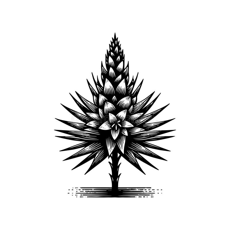 Simple Yucca Flower Front View Vector with Vintage Logo and Retro ...