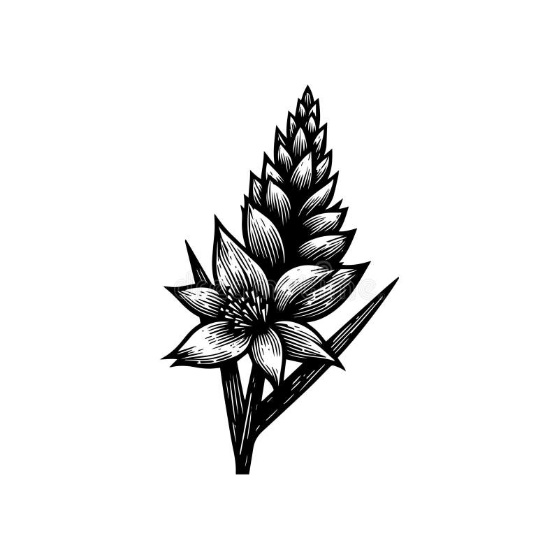 Simple Yucca Flower Front View Vector with Vintage Logo and Retro ...