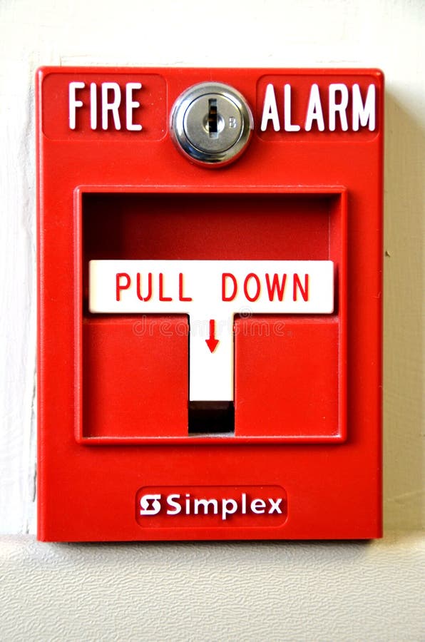 Simplex Pull Down Fire Alarm Editorial Stock Image - Image of school ...