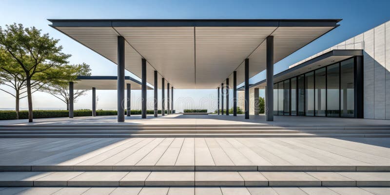 Simplicity in Architectural Design Modern Pavilion Urban Landscape Open ...