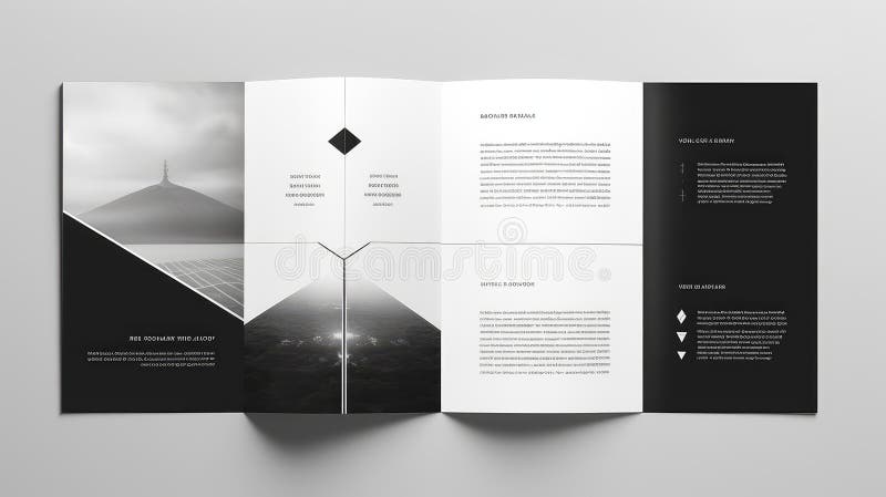 Simplicity Black and White Brochure Layout Stock Illustration ...