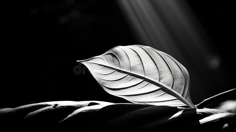Simplicity Black and White Leaf Stock Illustration - Illustration of ...