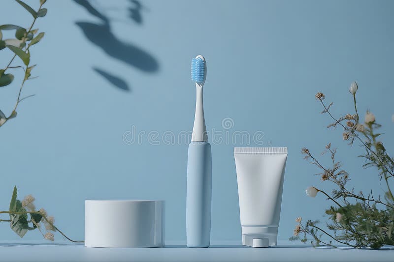 Simplicity in Blue: Everyday Toothbrush and Toothpaste Stock Image ...