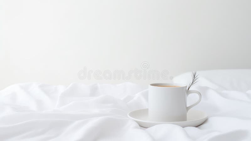 Simplicity coffee in bed stock illustration. Illustration of throw ...