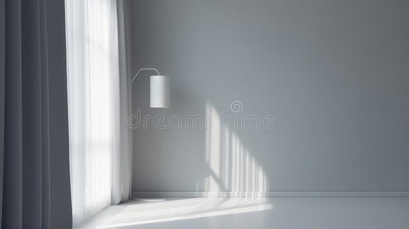Simplicity in Design: Minimalistic Light Grey Background with Window ...