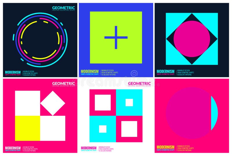 Simplicity Geometric Design Set Clean Lines and Colorful Forms Stock ...