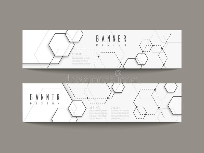 Simplicity Hexagon Element Banners Set Stock Vector - Illustration of ...