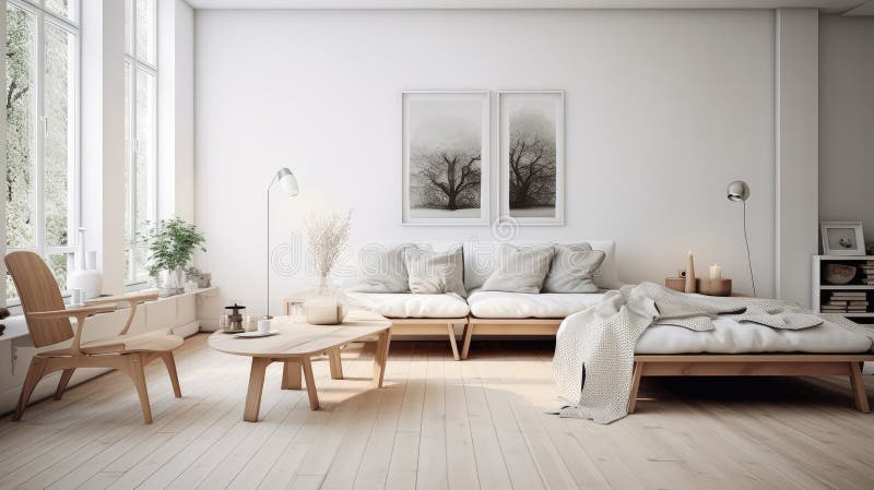 Simplicity Interior Design Trend Stock Illustration - Illustration of ...