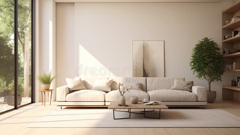 Simplicity Minimal Interior Design Stock Illustration - Illustration of ...