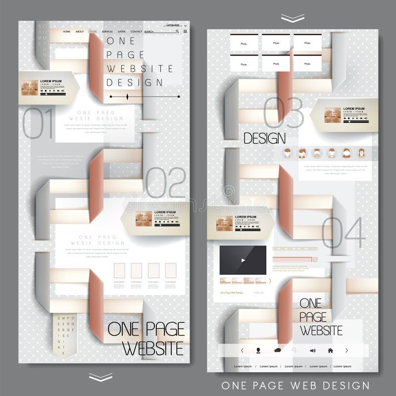 Simplicity One Page Website Template Design Stock Vector - Illustration ...