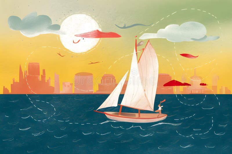 Simplicity at Sea Person Sails, Embracing Freedom and Simplicity Stock ...