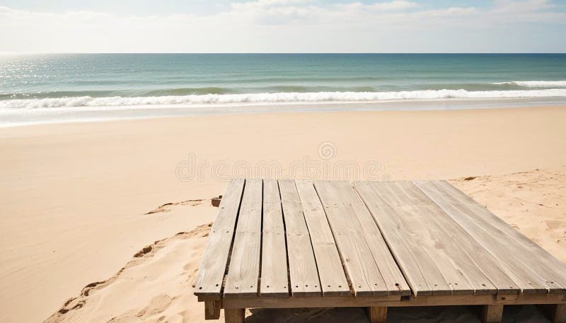Simplicity by the Shore: an Empty Desk and Endless Possibilities Stock ...