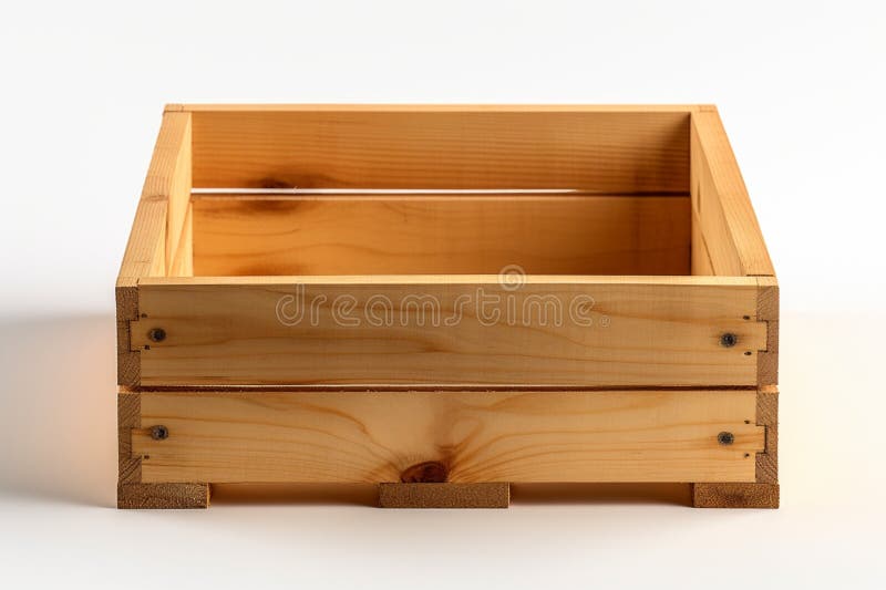 Simplicity Spotlight Isolated, Empty Wooden Crate Box on White Stock ...