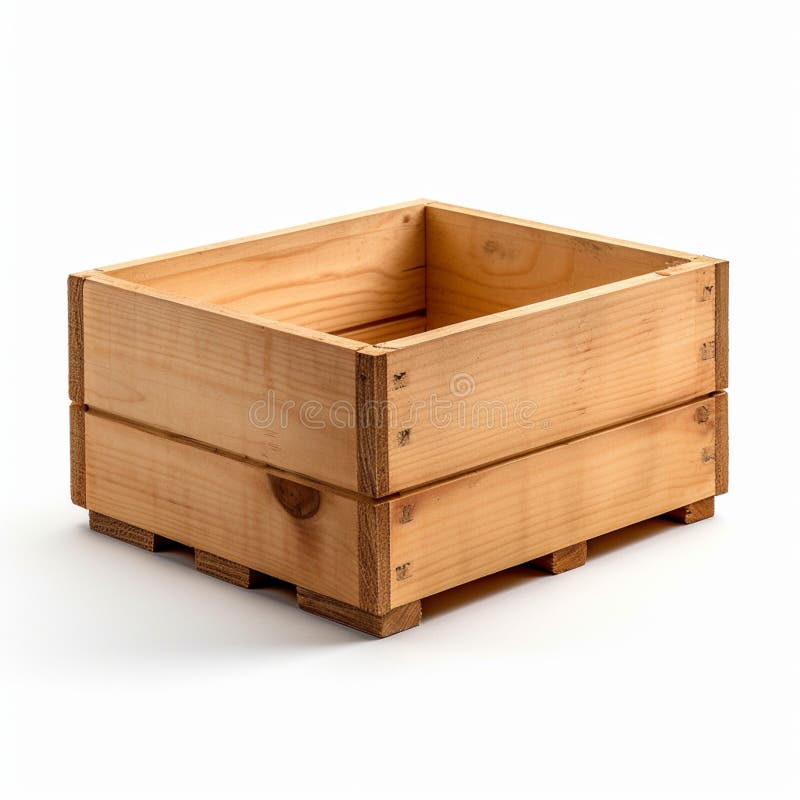 Simplicity Spotlight Isolated, Empty Wooden Crate Box on White Stock ...
