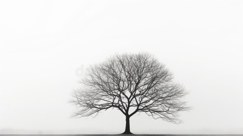 Simplicity Tree Black and White Stock Illustration - Illustration of ...