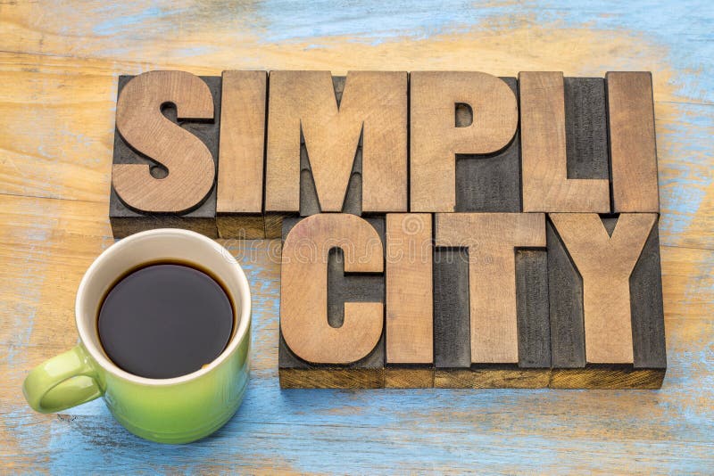 Simplicity Word Abstract in Wood Type Stock Image - Image of typeface ...