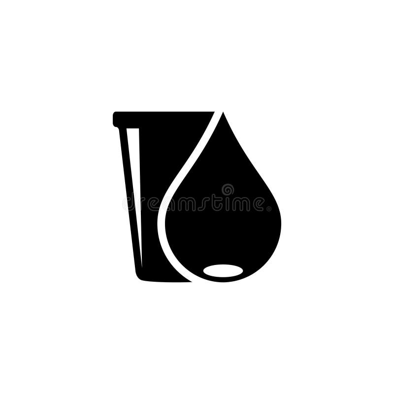 Simplified Black Icon of a Water Drop and Measuring Cup Stock ...