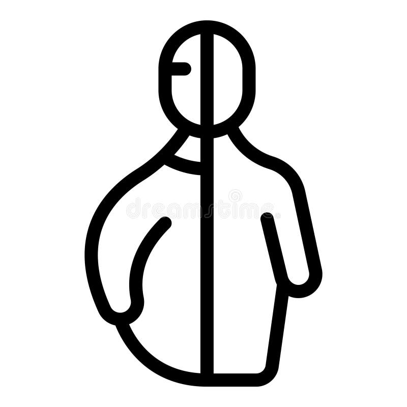 Simplified Black Line Icon of a Human Figure on a White Background ...