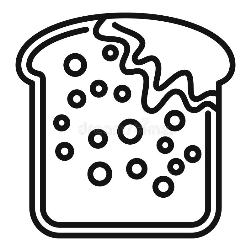 Outline of Bread Slice with Jam and Circles Illustration Stock ...