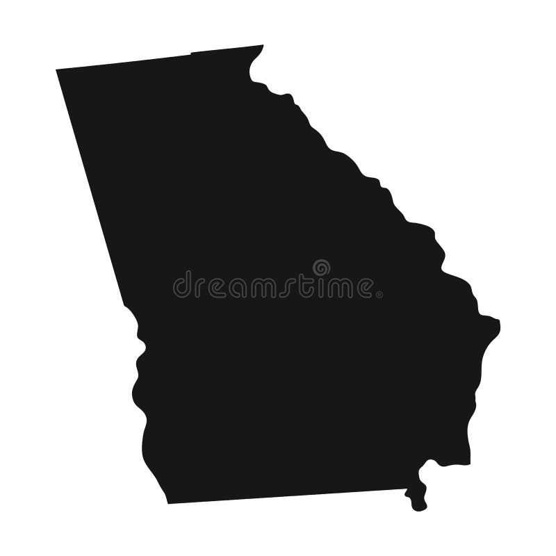 Simplified Black Silhouette of Georgia State Border Stock Vector ...