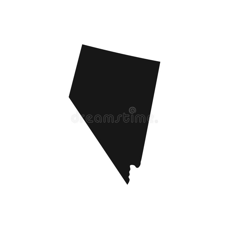 Simplified Black Silhouette of Nevada State Border Stock Vector ...