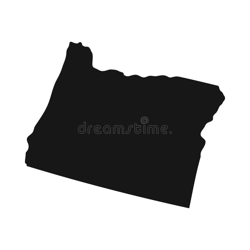 Simplified Black Silhouette of Oregon State Border Stock Vector ...
