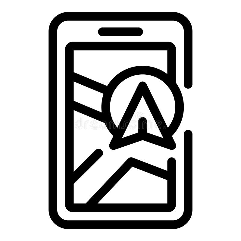 Simplified Black and White Icon Representing a Mobile Phone with a ...