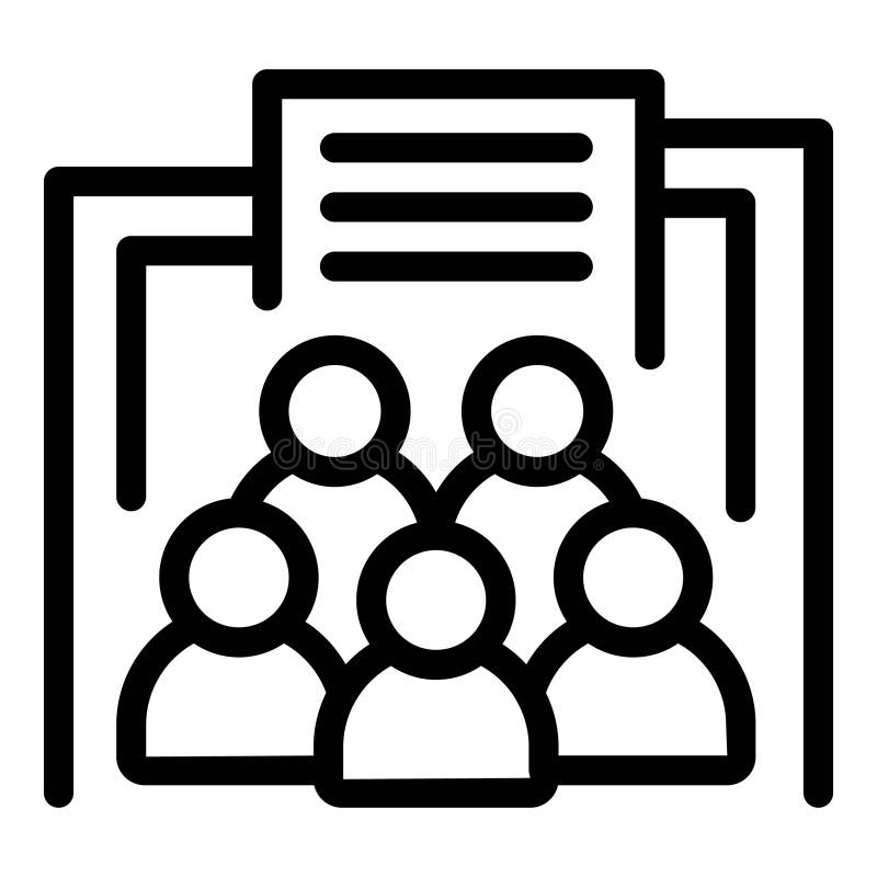 Teamwork Icon with People and Document Stock Illustration ...