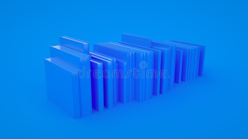 Simplified Blue Stack of Books. 3d Illustration Stock Illustration ...