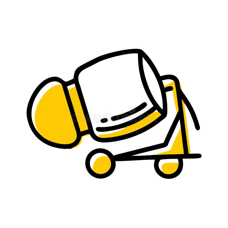 A Simplified, Cartoon-like Depiction of a Cement Mixer Stock ...