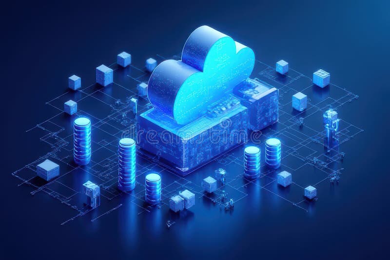 Simplified Cloud Hosting Structure Stock Illustration - Illustration of ...