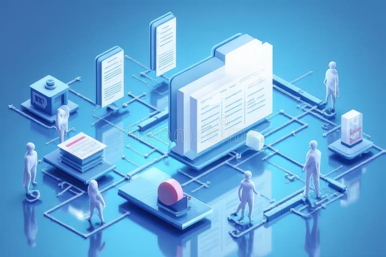 Simplified CRM Integration Methods in Data Handling Stock Illustration ...