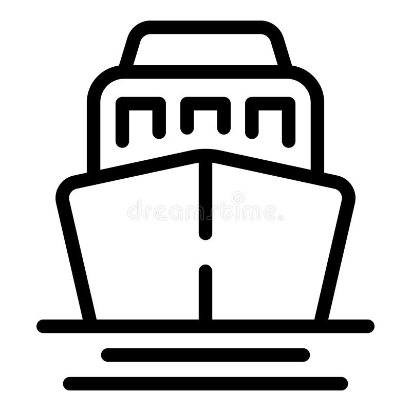 Simplified Cruise Ship Line Icon Stock Vector - Illustration of tourism ...