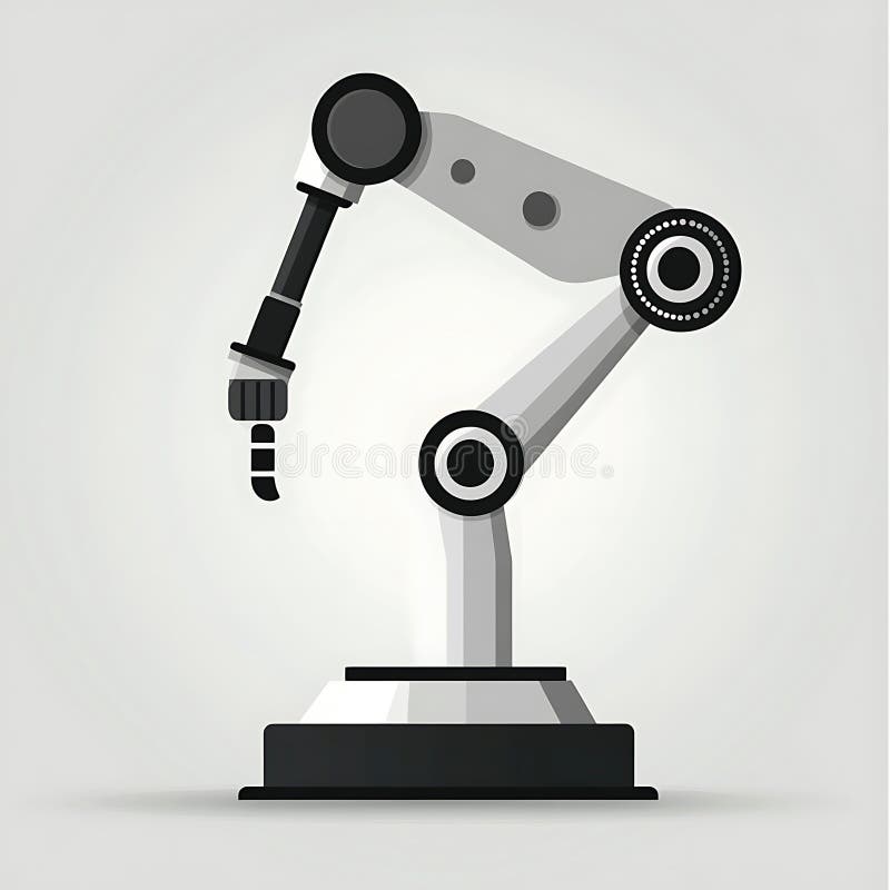 Stylized Robotic Arm Illustration Representing Automated Processes and ...